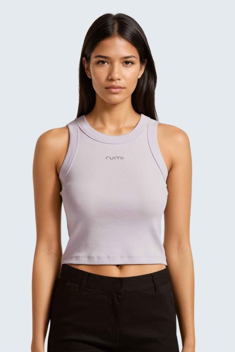 Rumi Earth - W Moon Cropped Ribbed Tank - Orchid - R131222